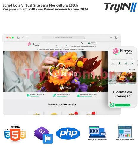Script Loja Virtual Site para Floricultura 100% Responsivo em PHP com Painel Administrativo 2024 ...