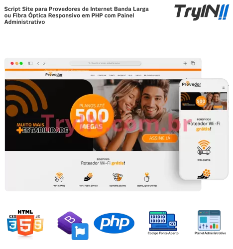 Script Site para Provedores de Internet Banda Larga ou Fibra Óptica Responsivo em PHP com Painel ...